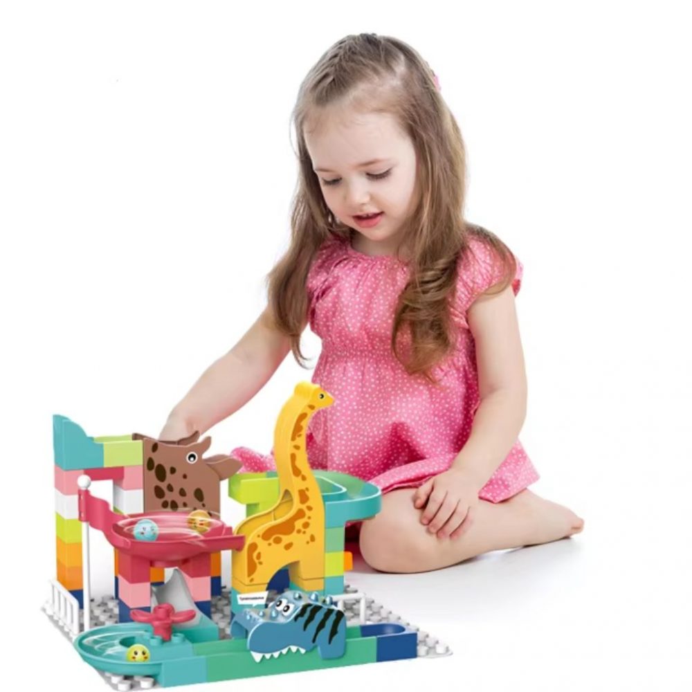 Pista con dinosauri e biglie – Set 62 pezzi Ibi-irn